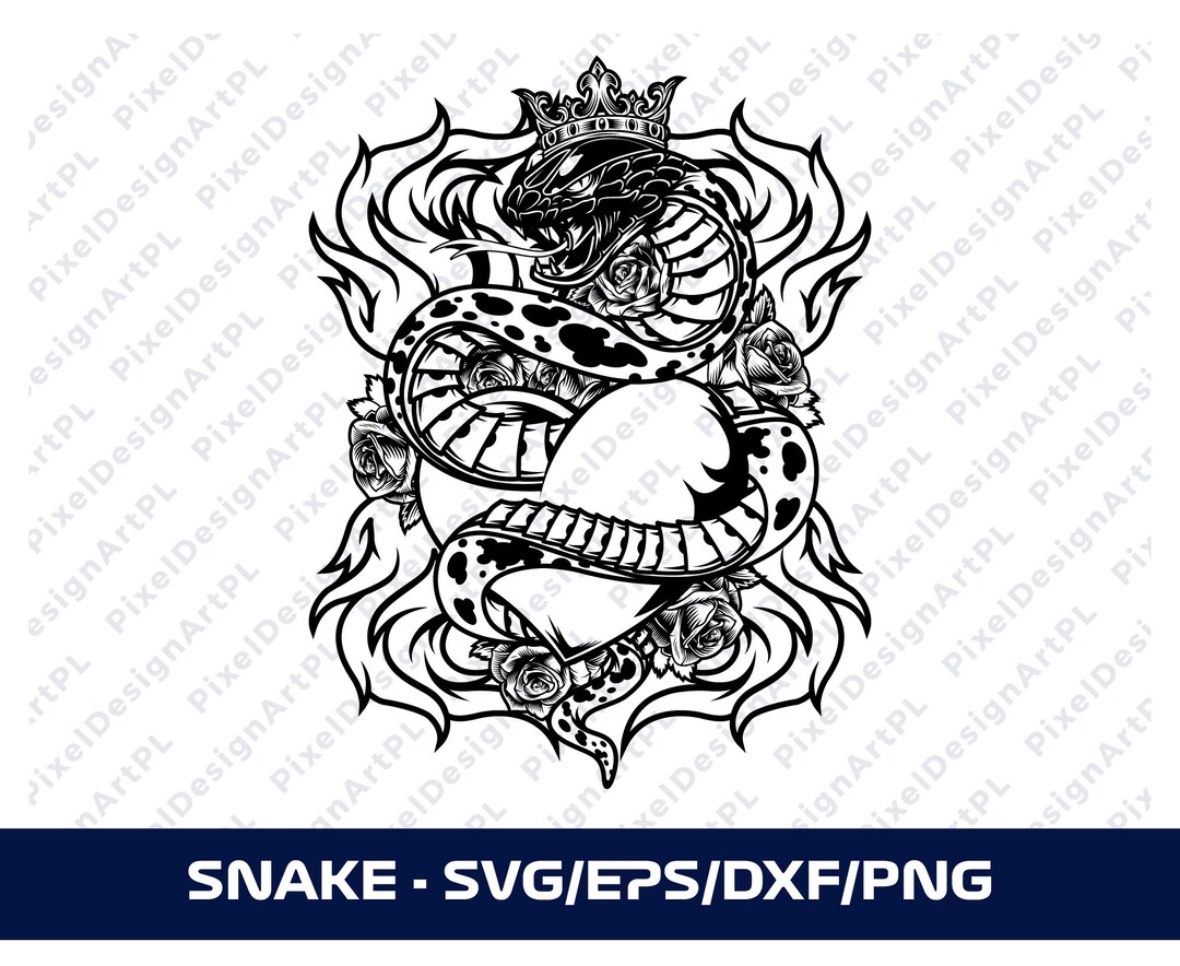 Snake in Crown SVG/PNG/EPS, Cricut, Sublimation, T-shirt, Silhouette ...