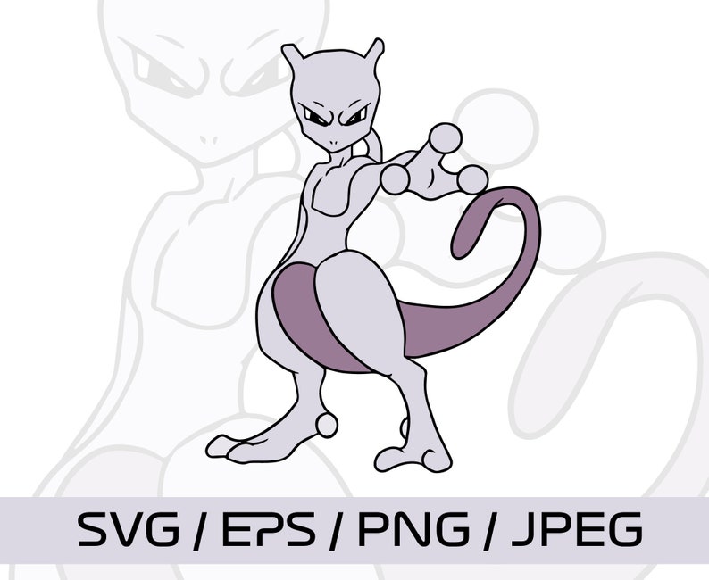 Mewtwo SVG für Kinder Cricut Silhouette Scrapbooking | Etsy Österreich