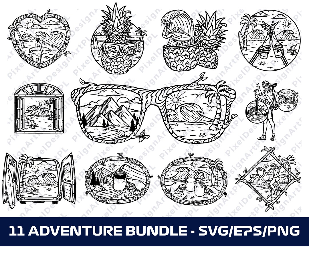11 Adventure Bundle SVG,EPS,PNG, Cricut, Clipart, Sublimation, T-shirt ...