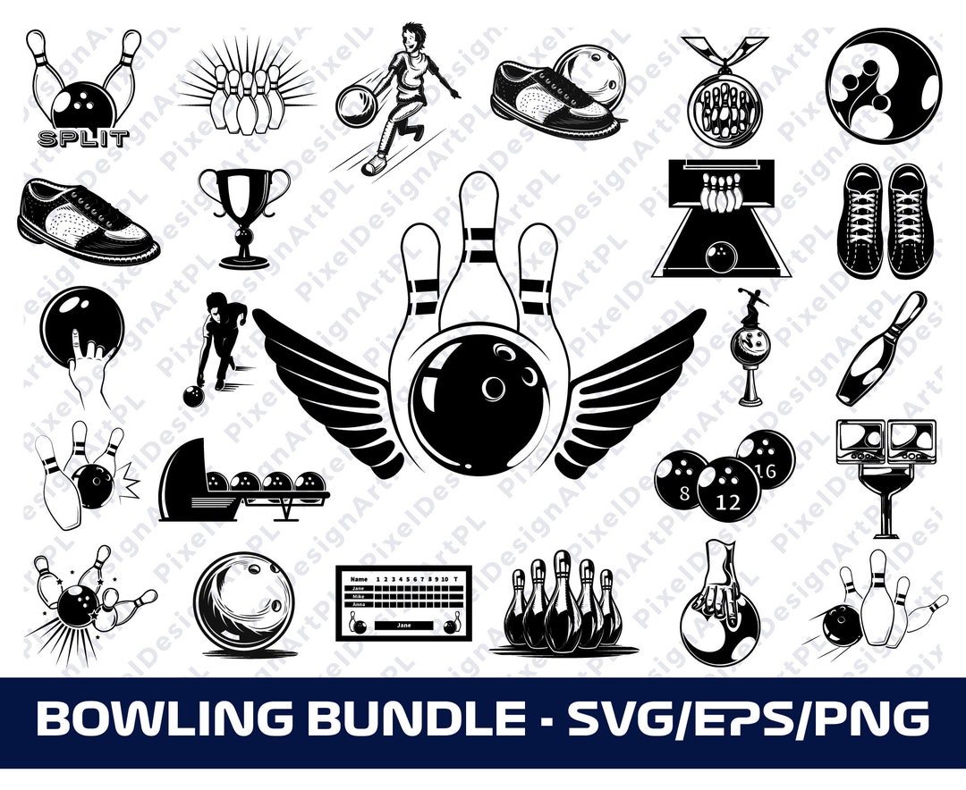 Bowling SVG/PNG Bundle, Cricut, Sublimation, T-shirt, Silhouette ...