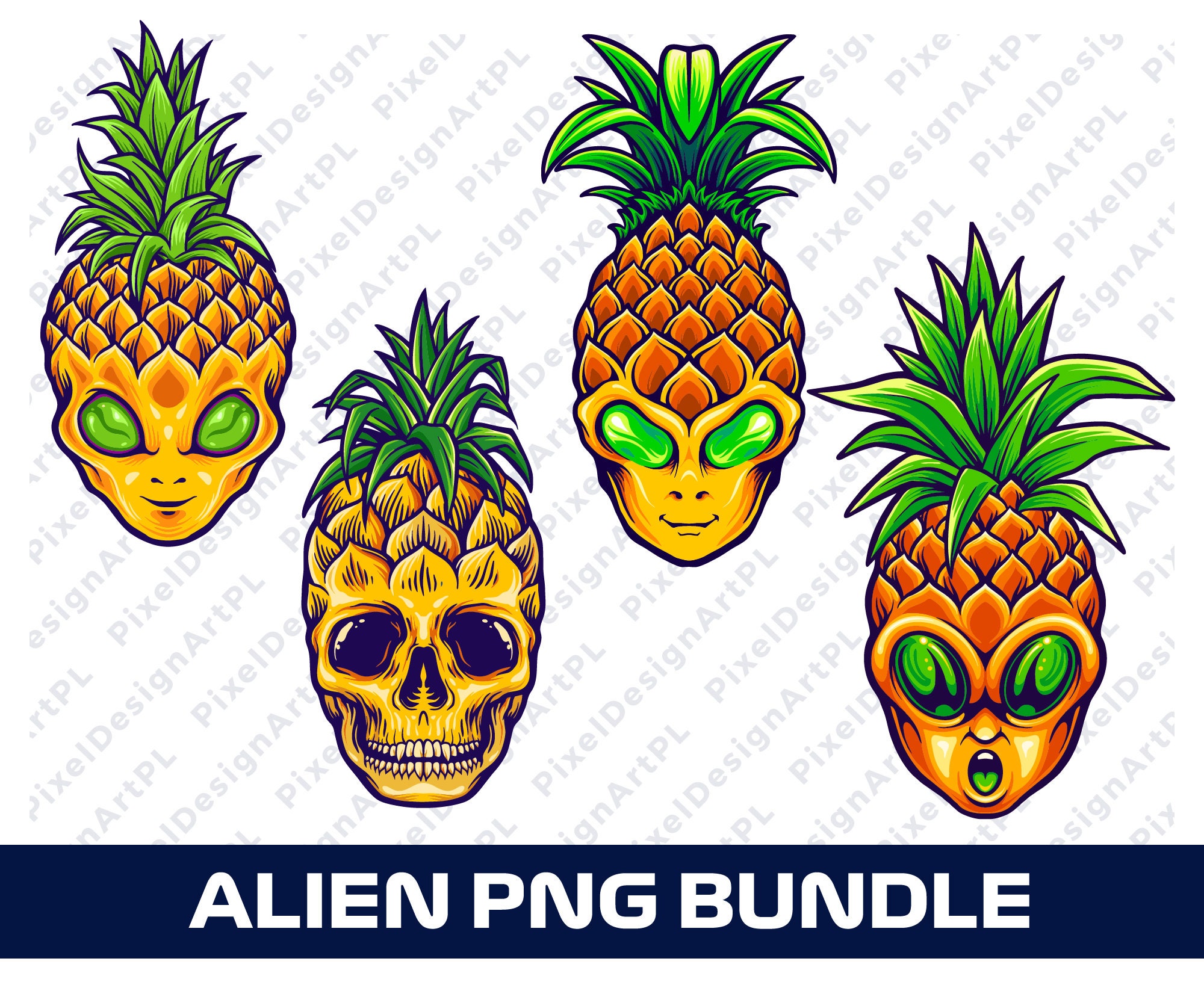 Alien PNG Bundle 4 Designs Clipart Sublimation T-shirt - Etsy