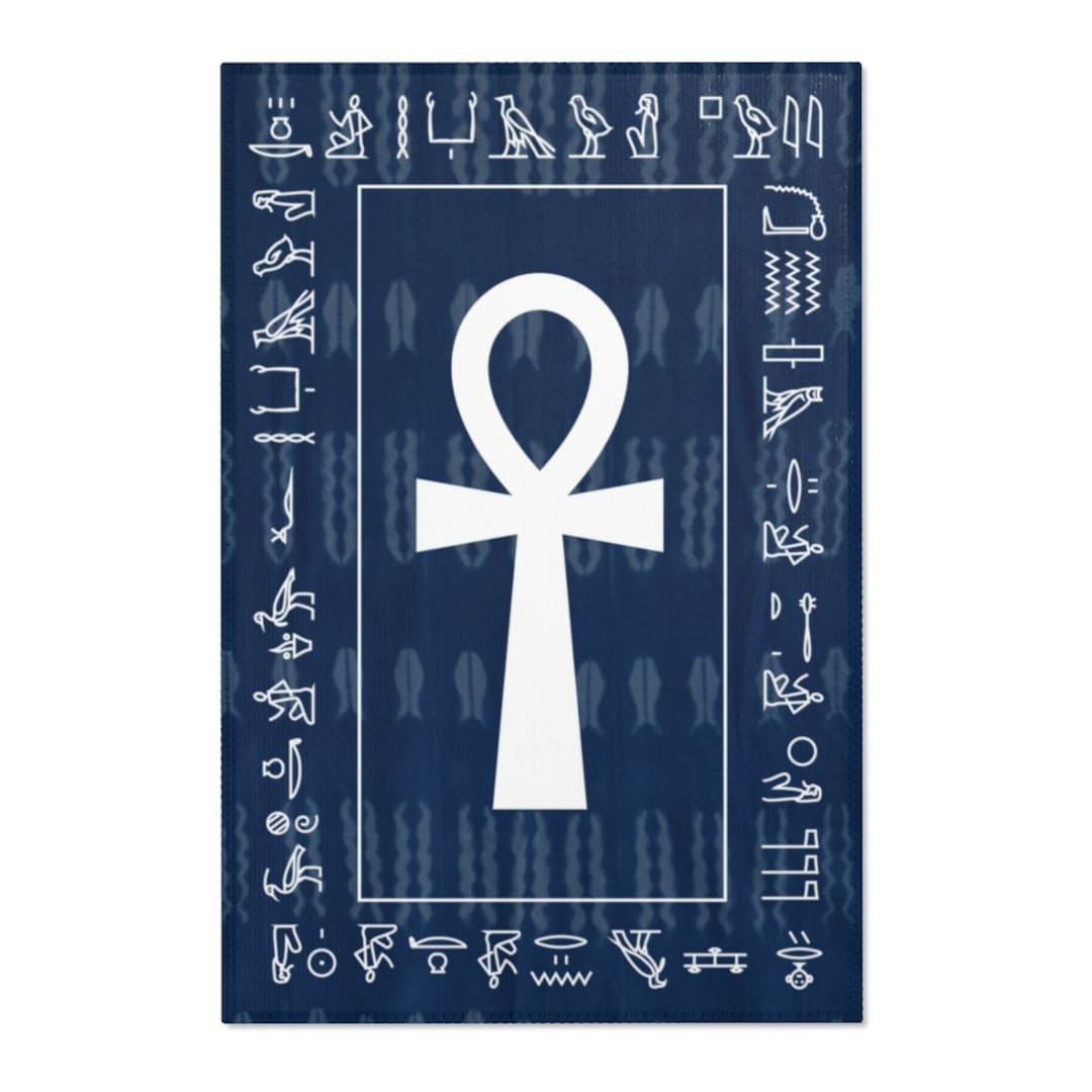 Kemetic Ankh Prayer Rug - Deep Indigo - Etsy