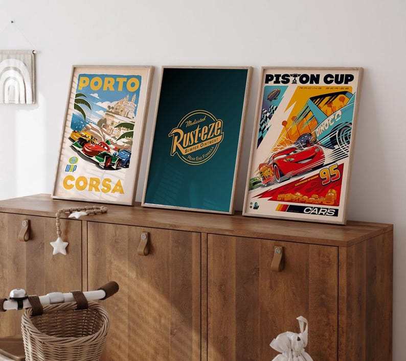 Cars Movie Poster,set of 3 Movie Poster,lightning Mcqueen Radiator ...