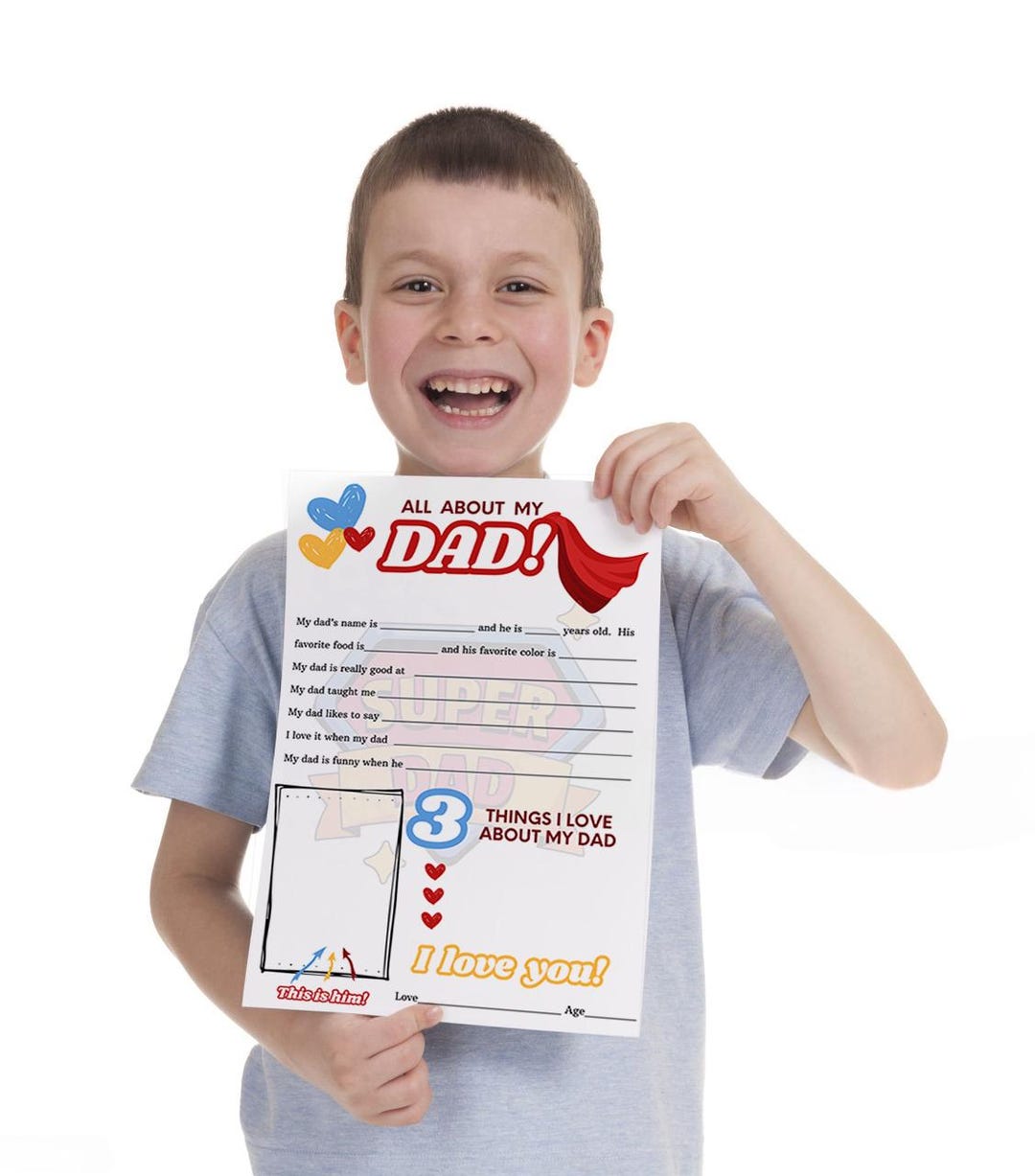 All About My Dad Printable, Fathers Day Gift From Kids Interview, Fill ...