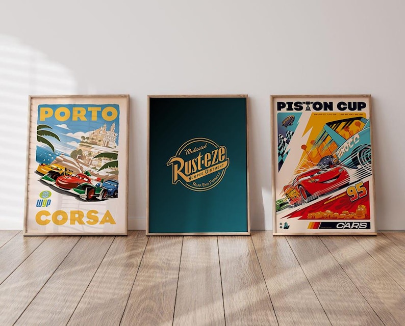 Cars Movie Poster,set of 3 Movie Poster,lightning Mcqueen Radiator ...