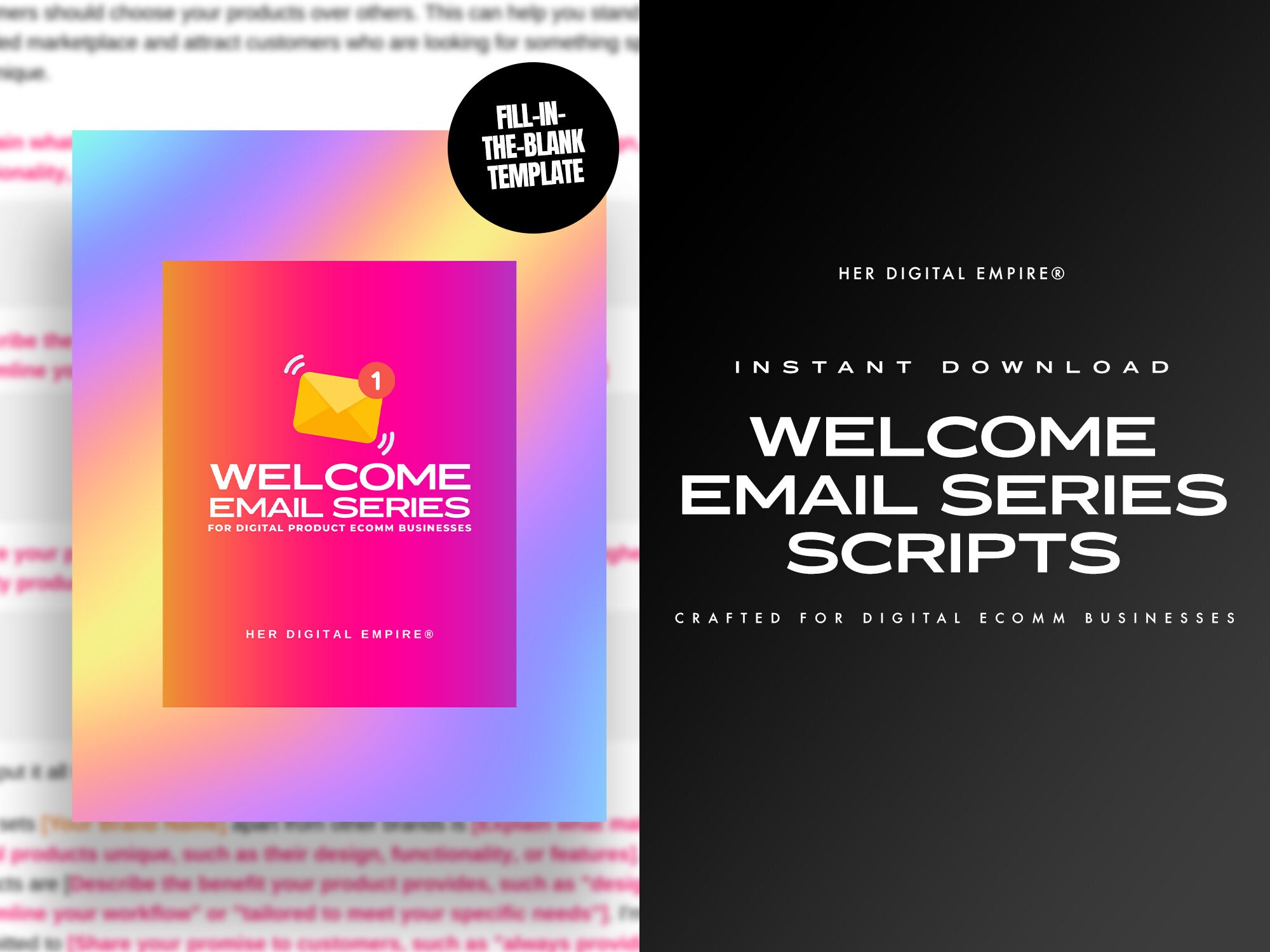 Welcome Email Sequence Template for Digital Product E-commerce - Etsy