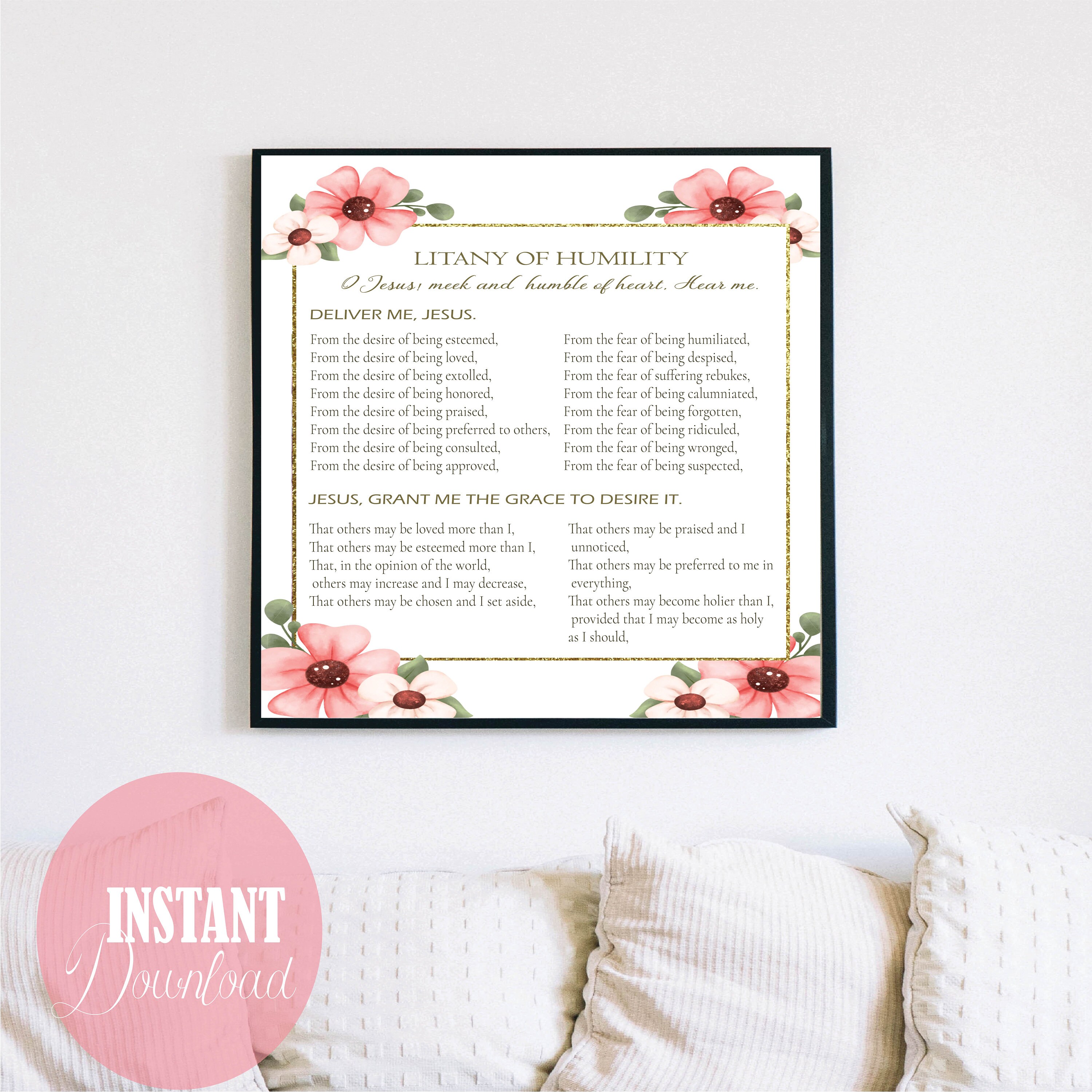 Litany of Humility Prayer Printable, Deliver Me Jesus Prayer, Catholic ...