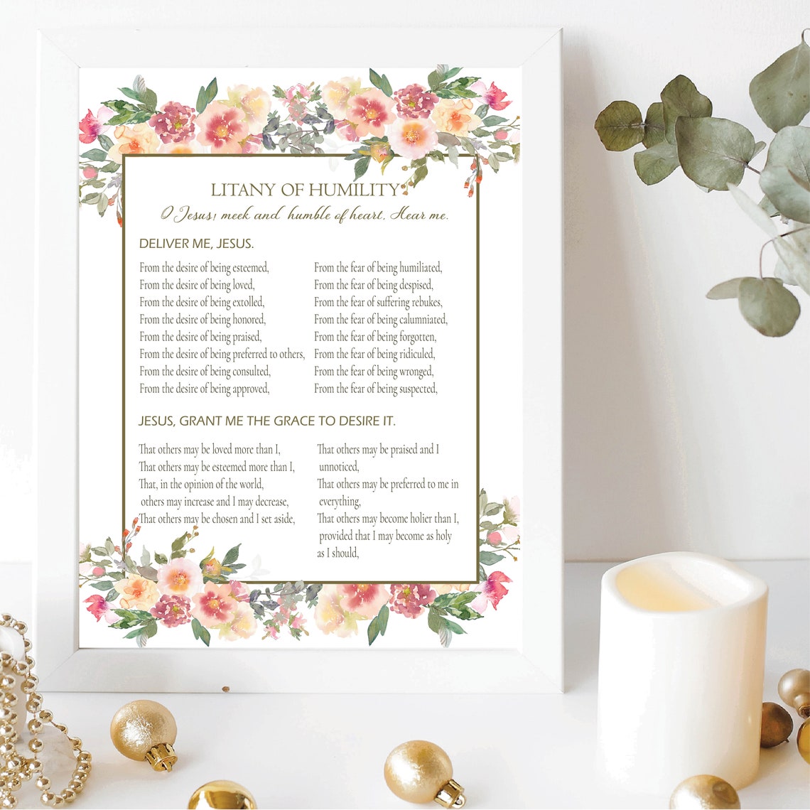 Litany of Humility Prayer Printable, Deliver Me Jesus Prayer, Catholic ...