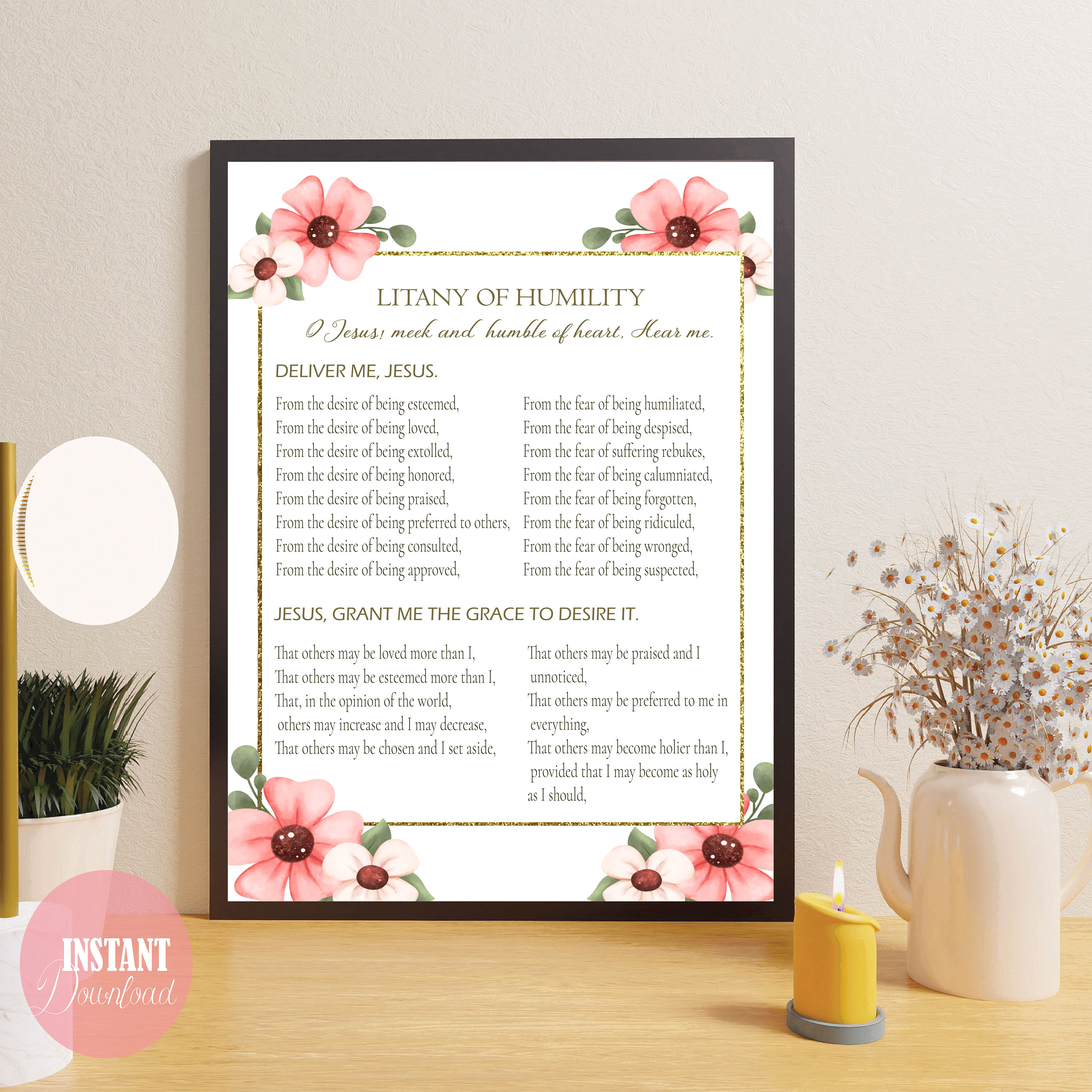 Litany of Humility Prayer Printable, Deliver Me Jesus Prayer, Catholic ...