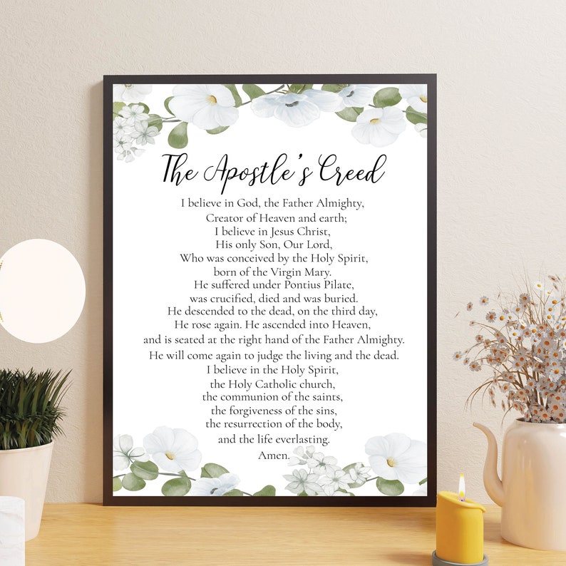 The Apostles Creed, Printable, Christian Wall Art, Digital Print ...