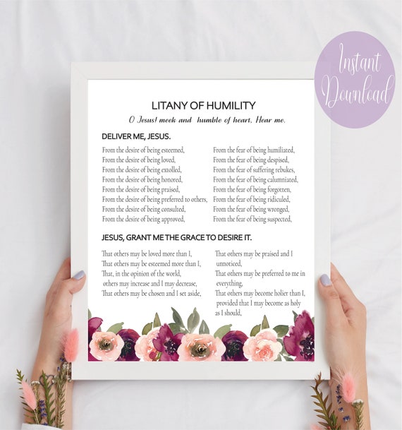 Litany of Humility Prayer Printable Deliver Me Jesus Prayer - Etsy
