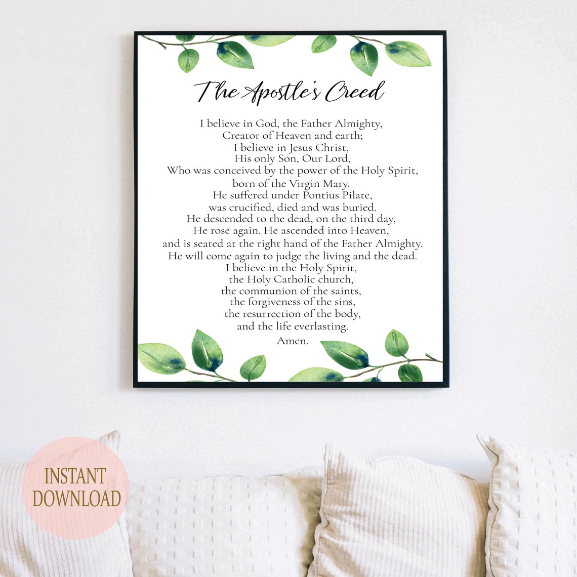 Buy The Apostles Creed Printable Christian Wall Art Digital Online in ...