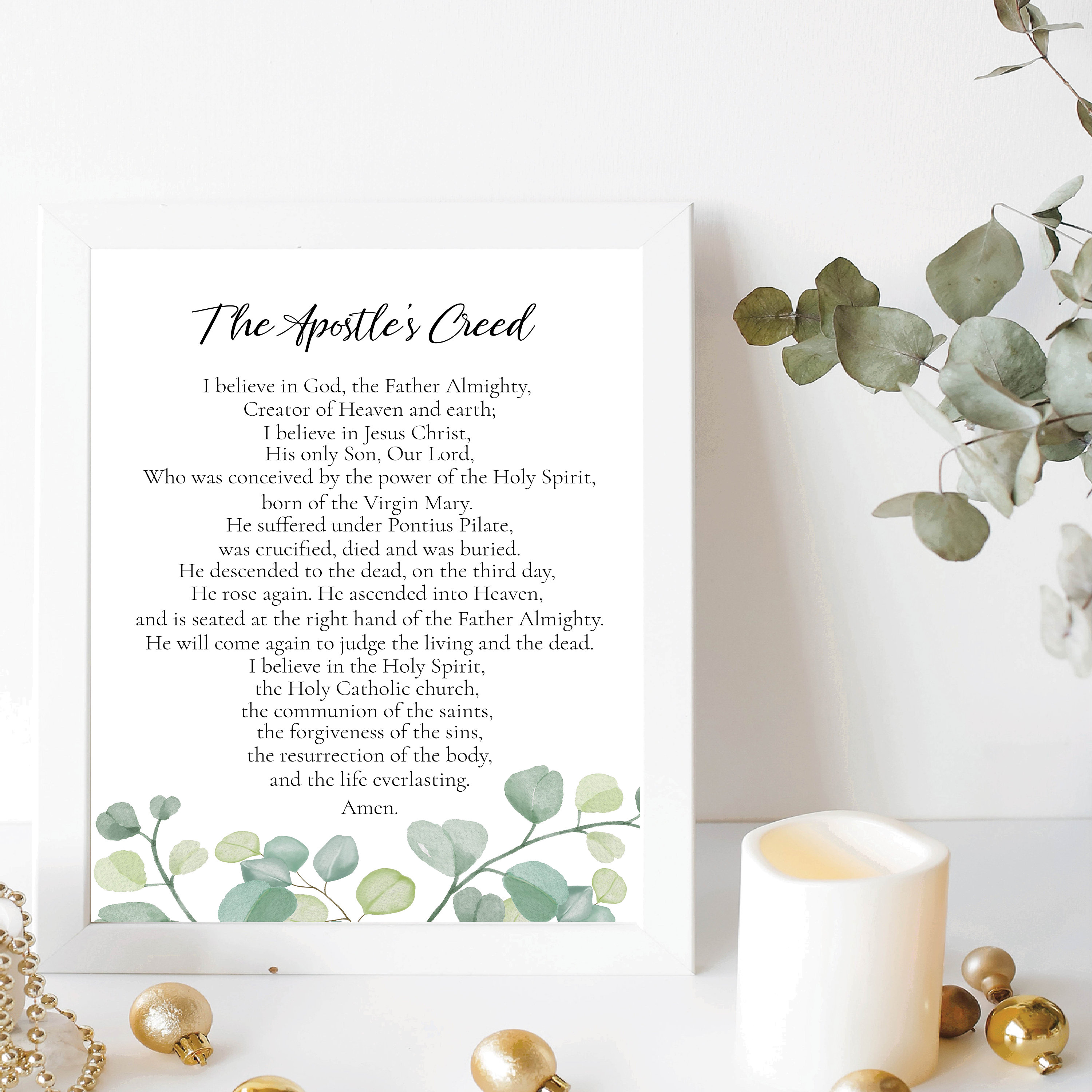 The Apostles Creed, Printable, Christian Wall Art, Digital Print ...
