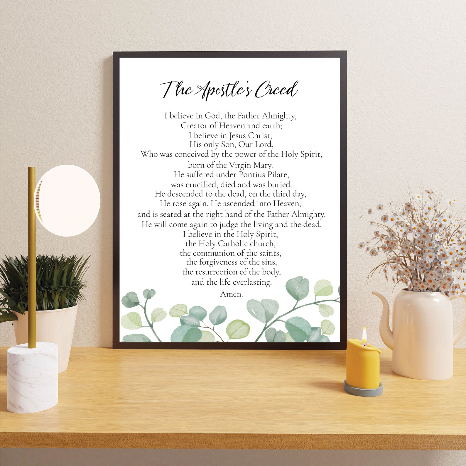 The Apostles Creed, Printable, Christian Wall Art, Digital Print ...