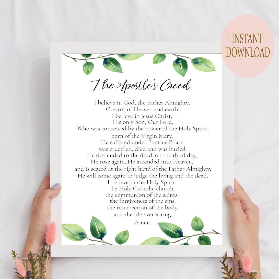Buy The Apostles Creed Printable Christian Wall Art Digital Online in ...