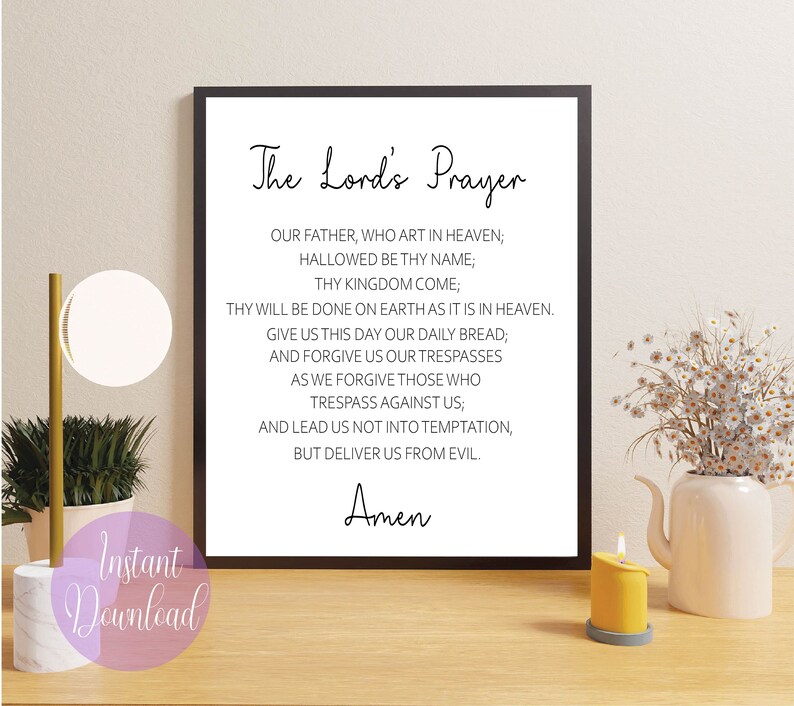 The Lords Prayer Print the Lords Prayer Printable Our Father - Etsy