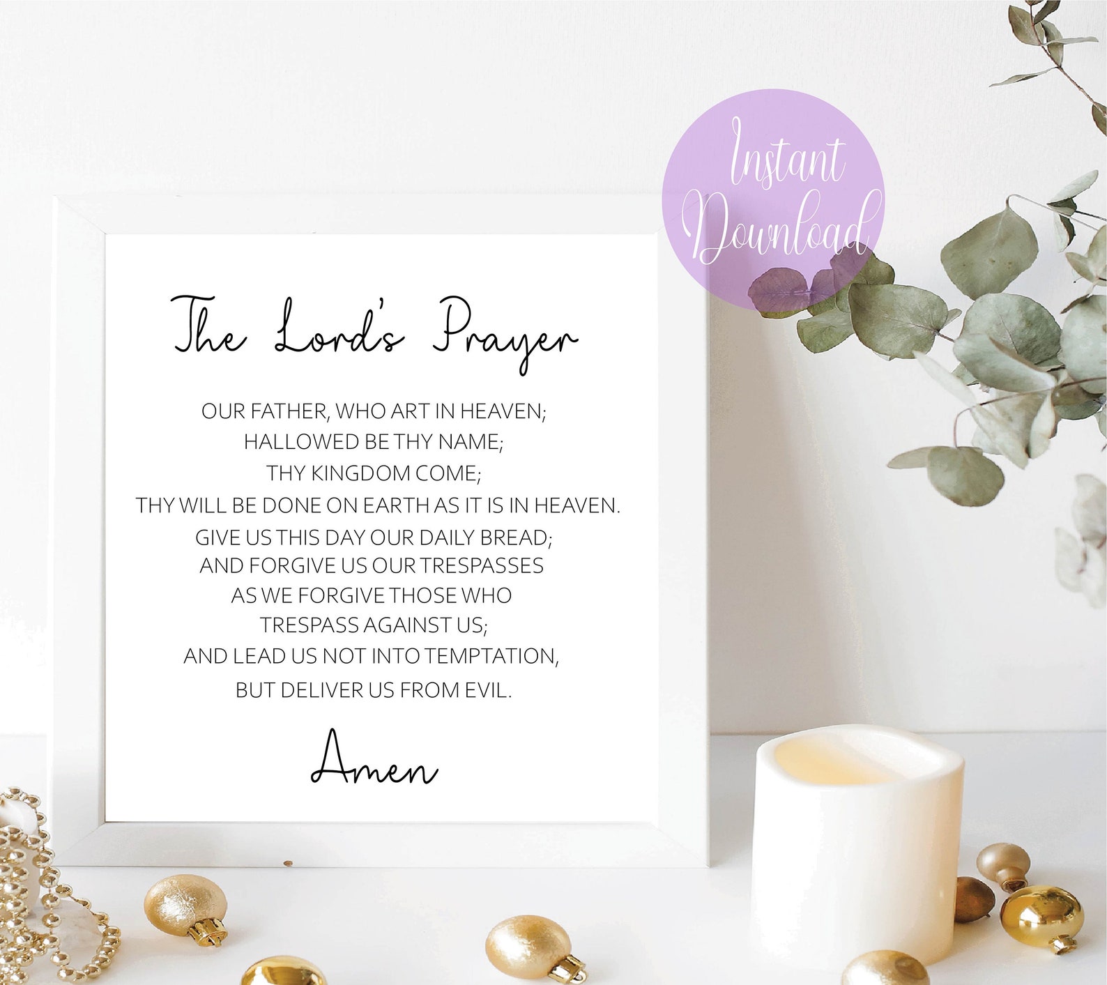 The Lords Prayer Print the Lords Prayer Printable Our Father - Etsy