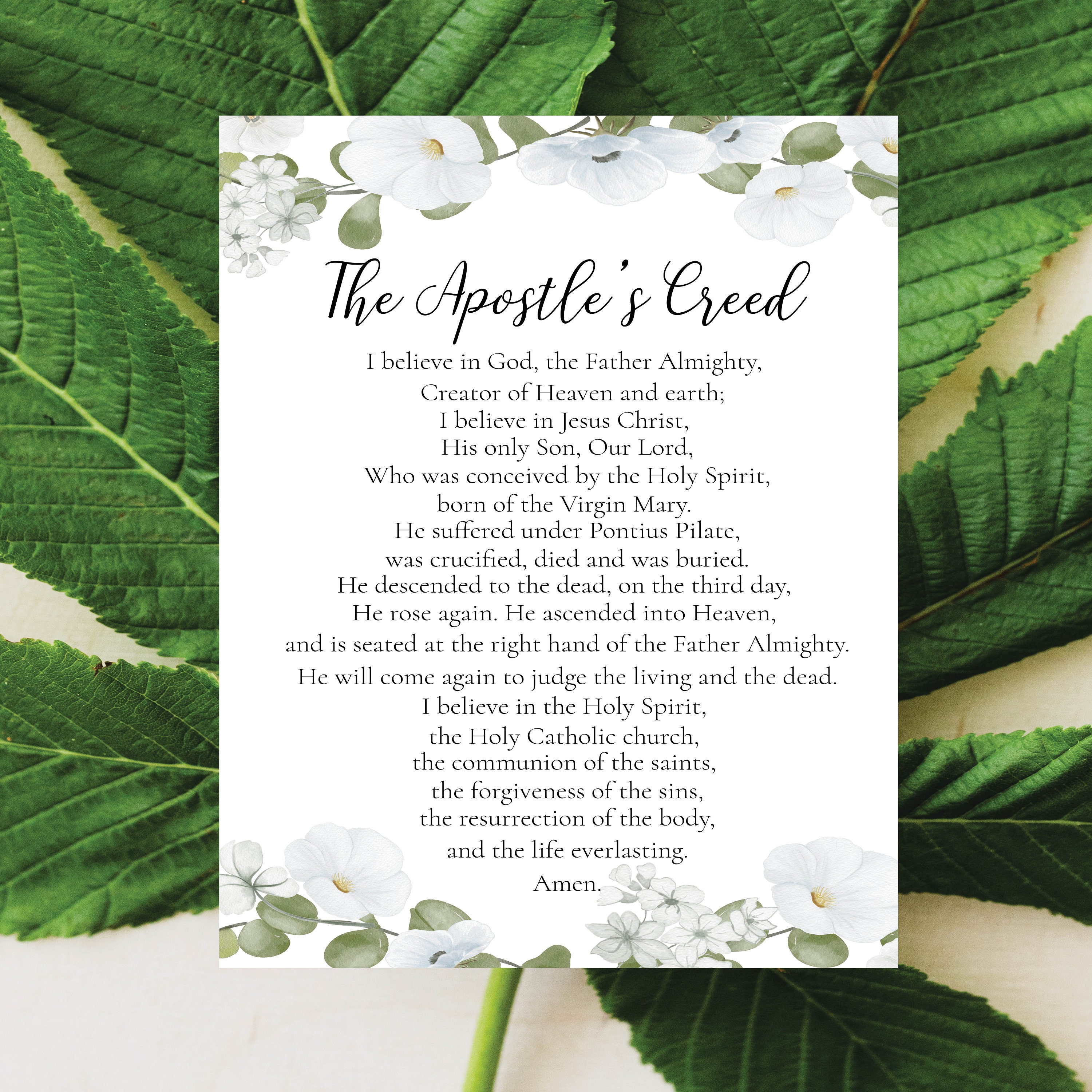 The Apostles Creed, Printable, Christian Wall Art, Digital Print ...