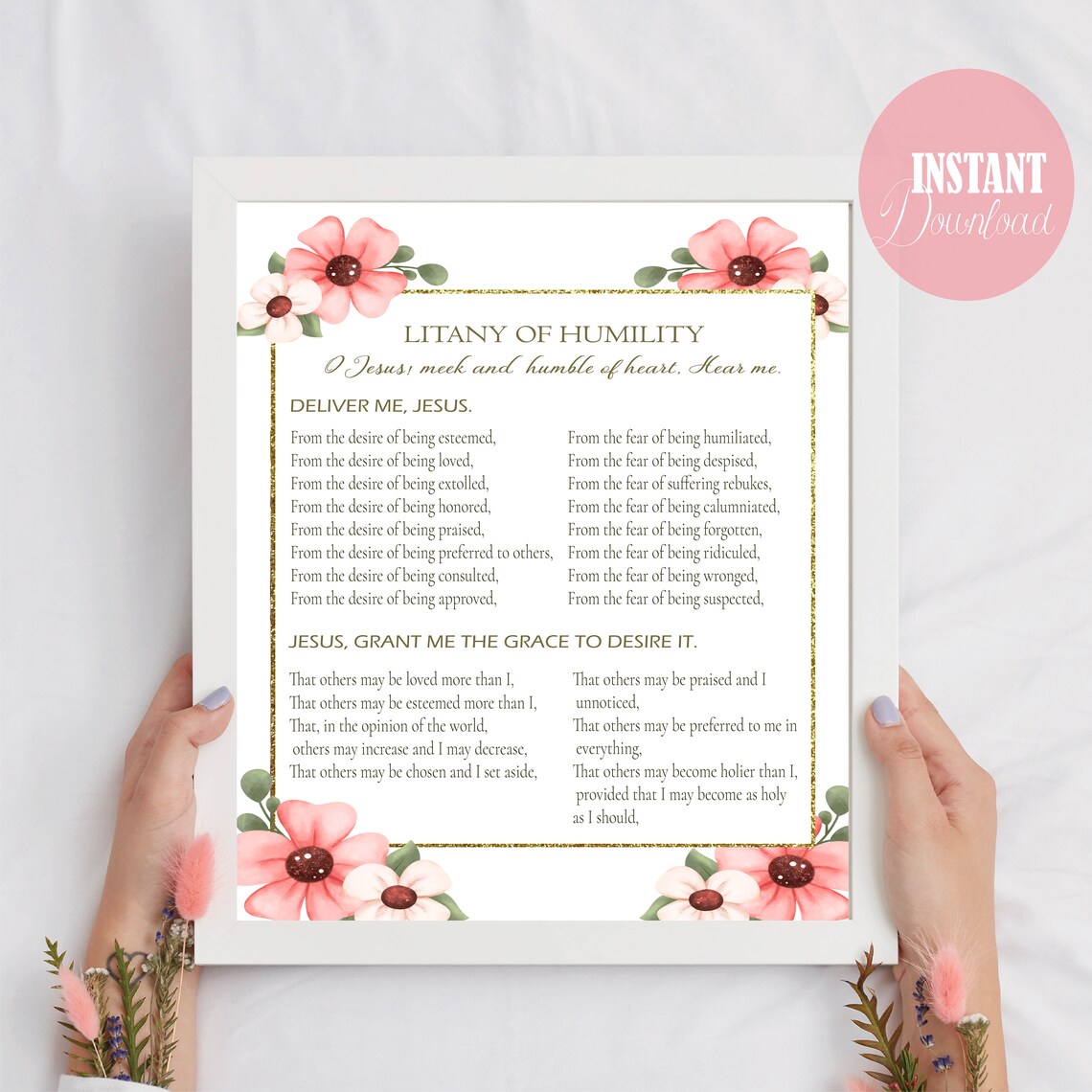 Litany of Humility Prayer Printable, Deliver Me Jesus Prayer, Catholic ...