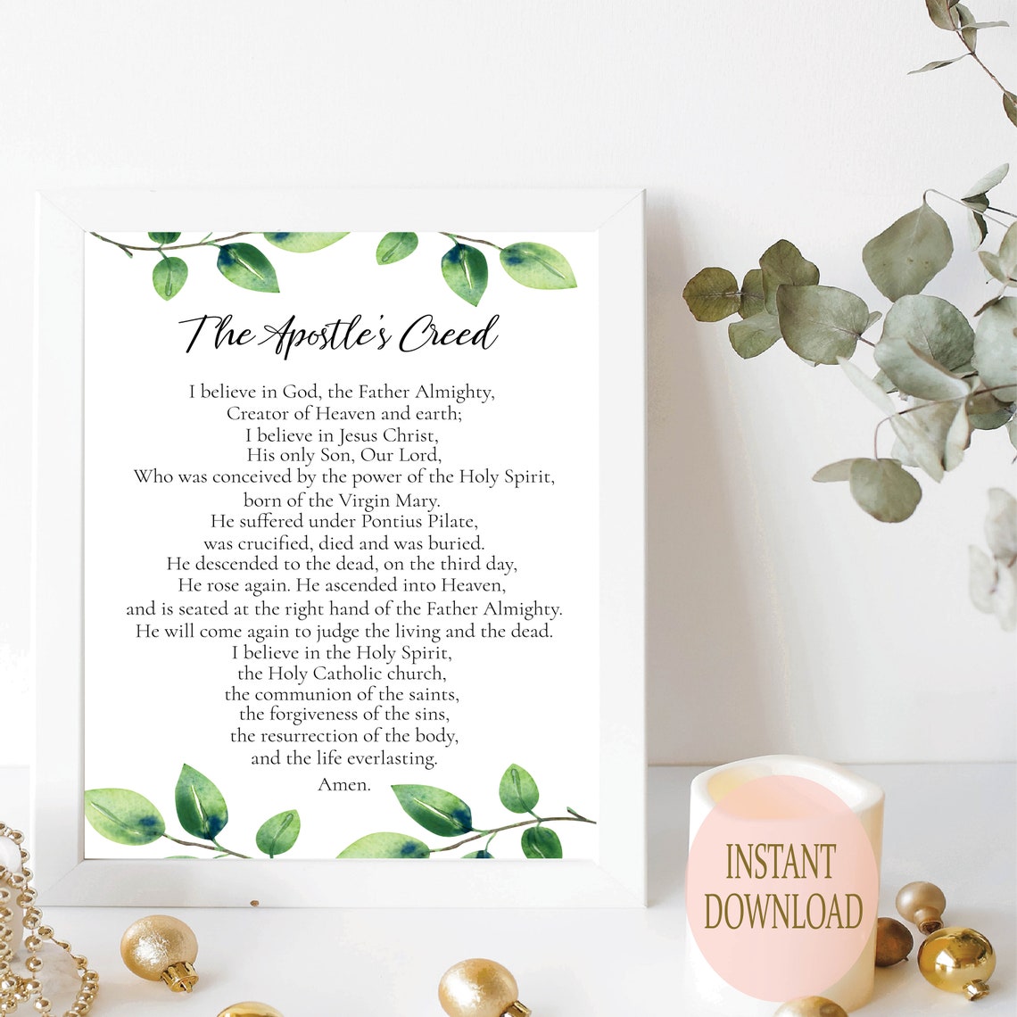 Buy The Apostles Creed Printable Christian Wall Art Digital Online in ...