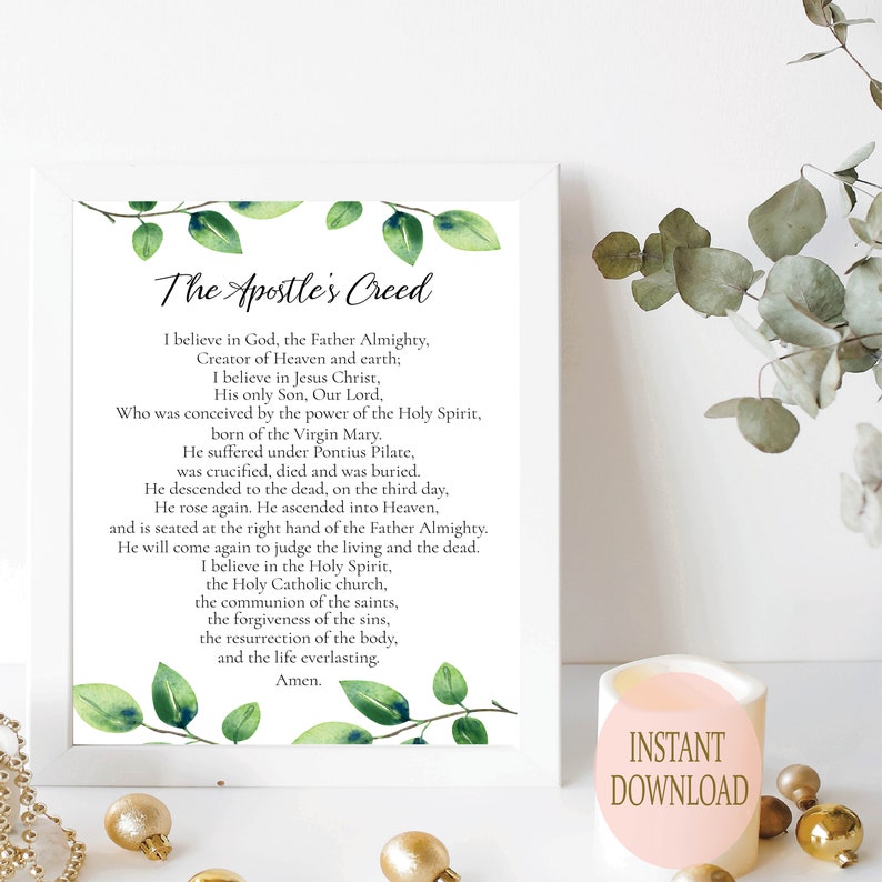 Buy The Apostles Creed Printable Christian Wall Art Digital Online in ...