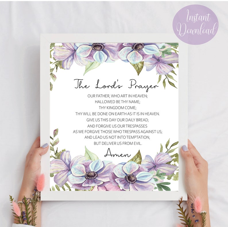 The Lords Prayer Print the Lords Prayer Printable Our Father - Etsy
