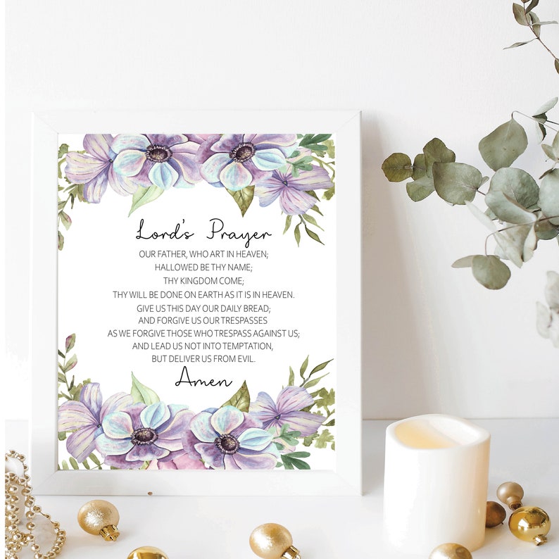 The Lords Prayer Print, the Lords Prayer Printable, Our Father Prayer ...