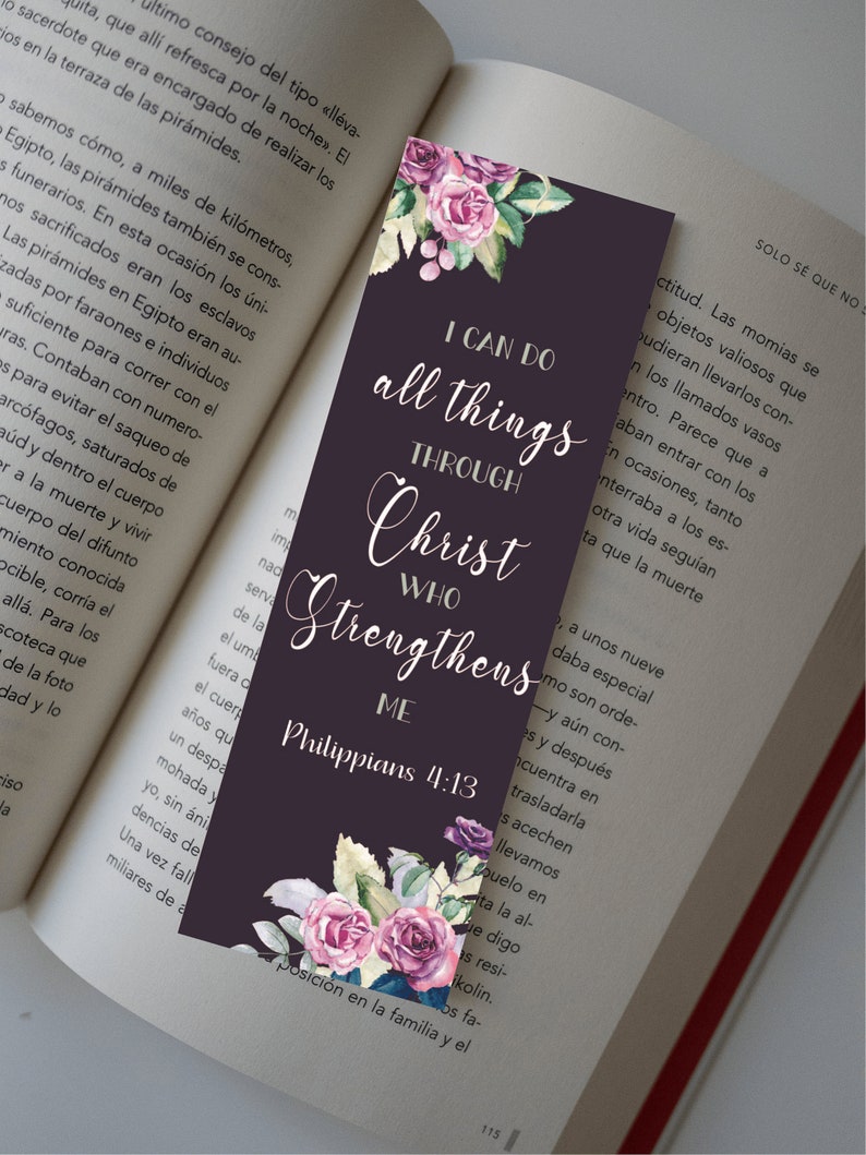 Printable Bible Verses Bookmarks, Set of 5, Bible Journaling, Floral ...