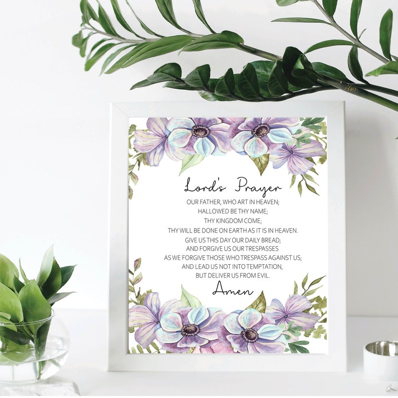 The Lords Prayer Print, the Lords Prayer Printable, Our Father Prayer ...