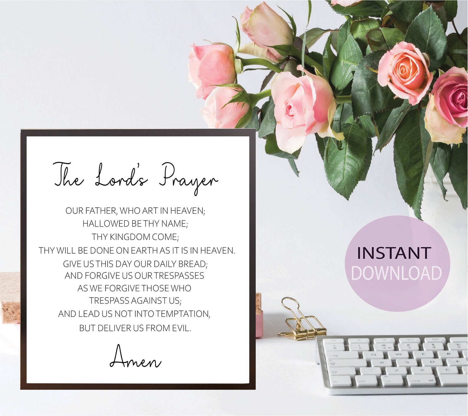 The Lords Prayer Print the Lords Prayer Printable Our Father - Etsy