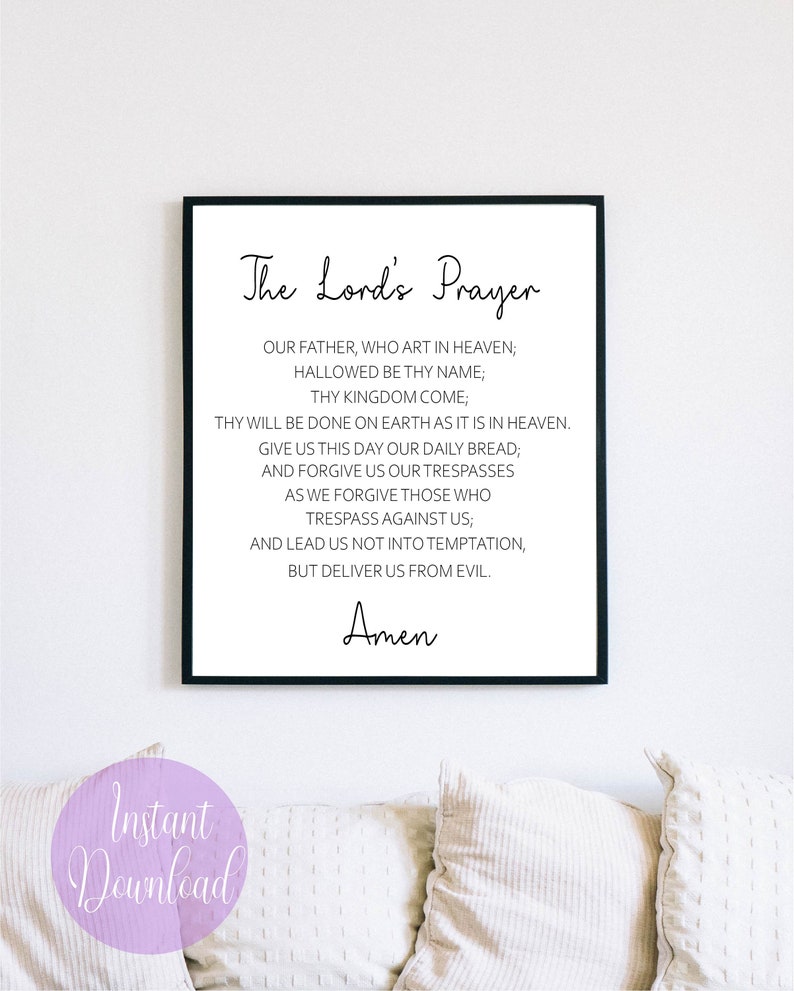 The Lords Prayer Print the Lords Prayer Printable Our Father - Etsy