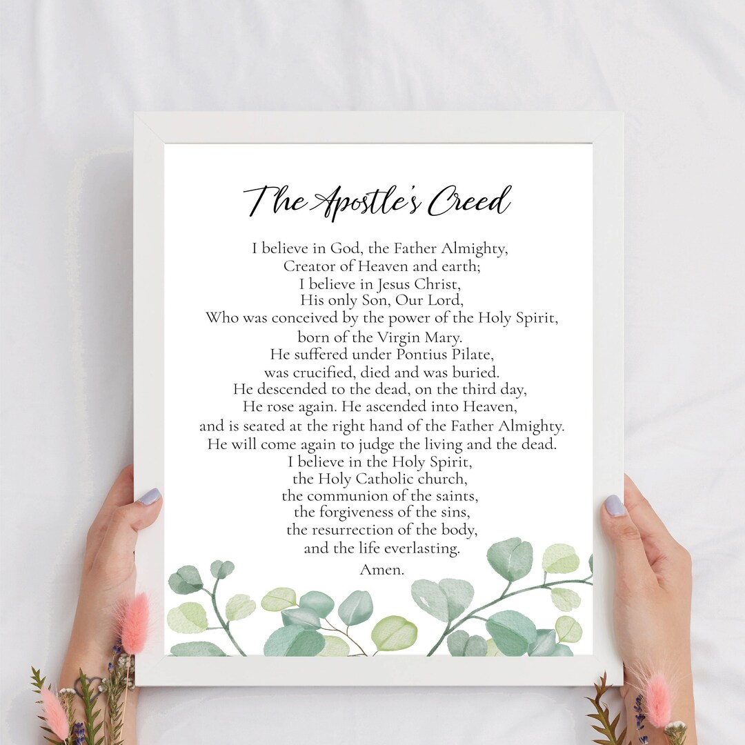 The Apostles Creed, Printable, Christian Wall Art, Digital Print ...