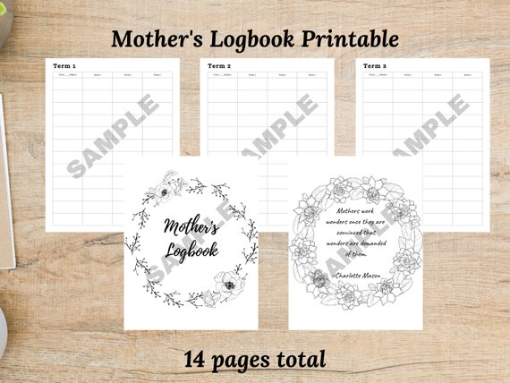 PRINTABLE Mother's Logbook Charlotte Mason PRINTABLE - Etsy