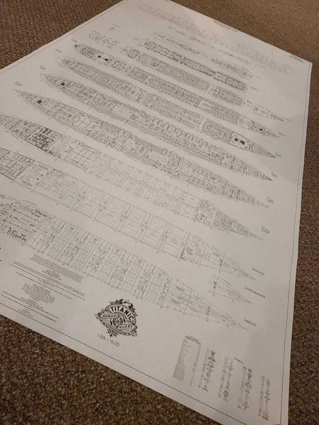 Titanic, Britannic, or Olympic 1/350 Scale Deck Plan — One Sheet Thick ...