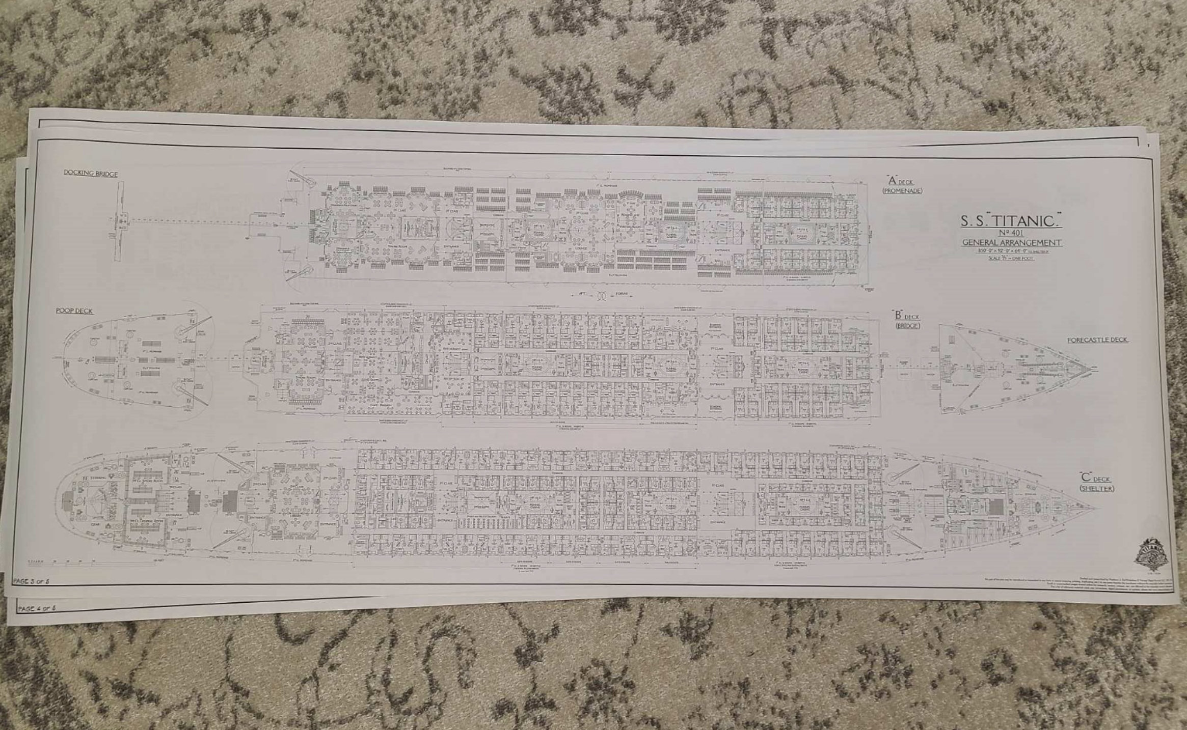 Titanic, Britannic, or Olympic Blueprint Plans: 1/200 Scale - Etsy
