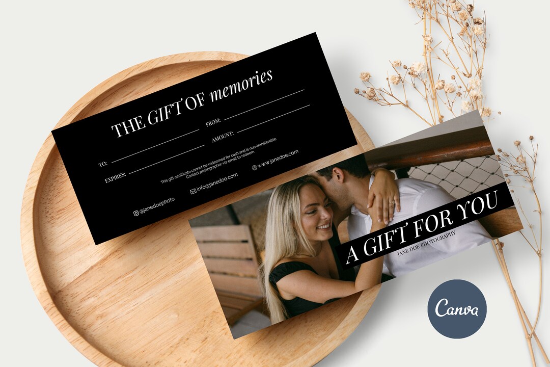Photographer Gift Certificate Template | Canva Photography Voucher ...