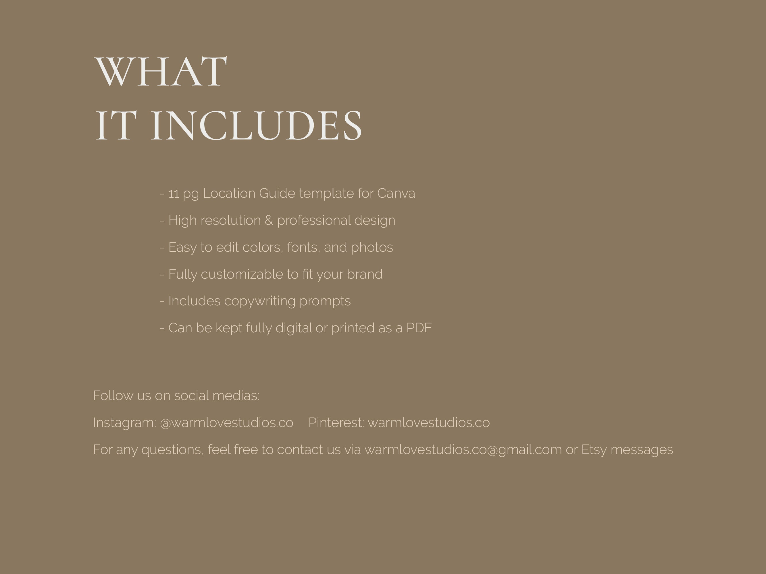 Photographer Location Guide Template With Copywriting (canva) - Etsy
