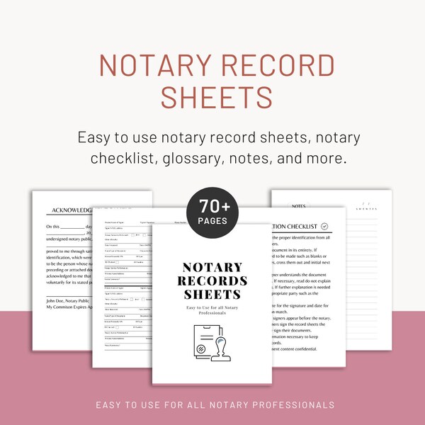 Notary Log Template - Etsy