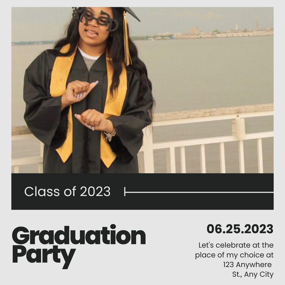 Packet of 4 Minimalist Graduation Invitations, Invitations, Editable ...