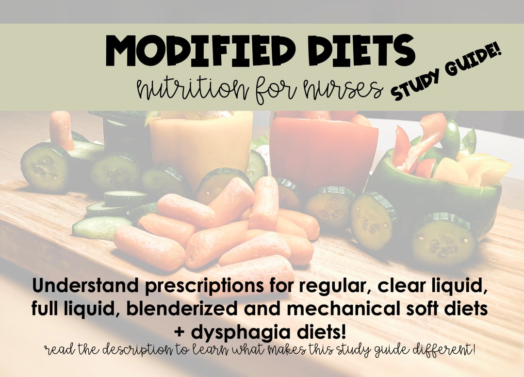 Modified Diets Study Guide W/answer Key - Nutrition for Nurses *nursing ...