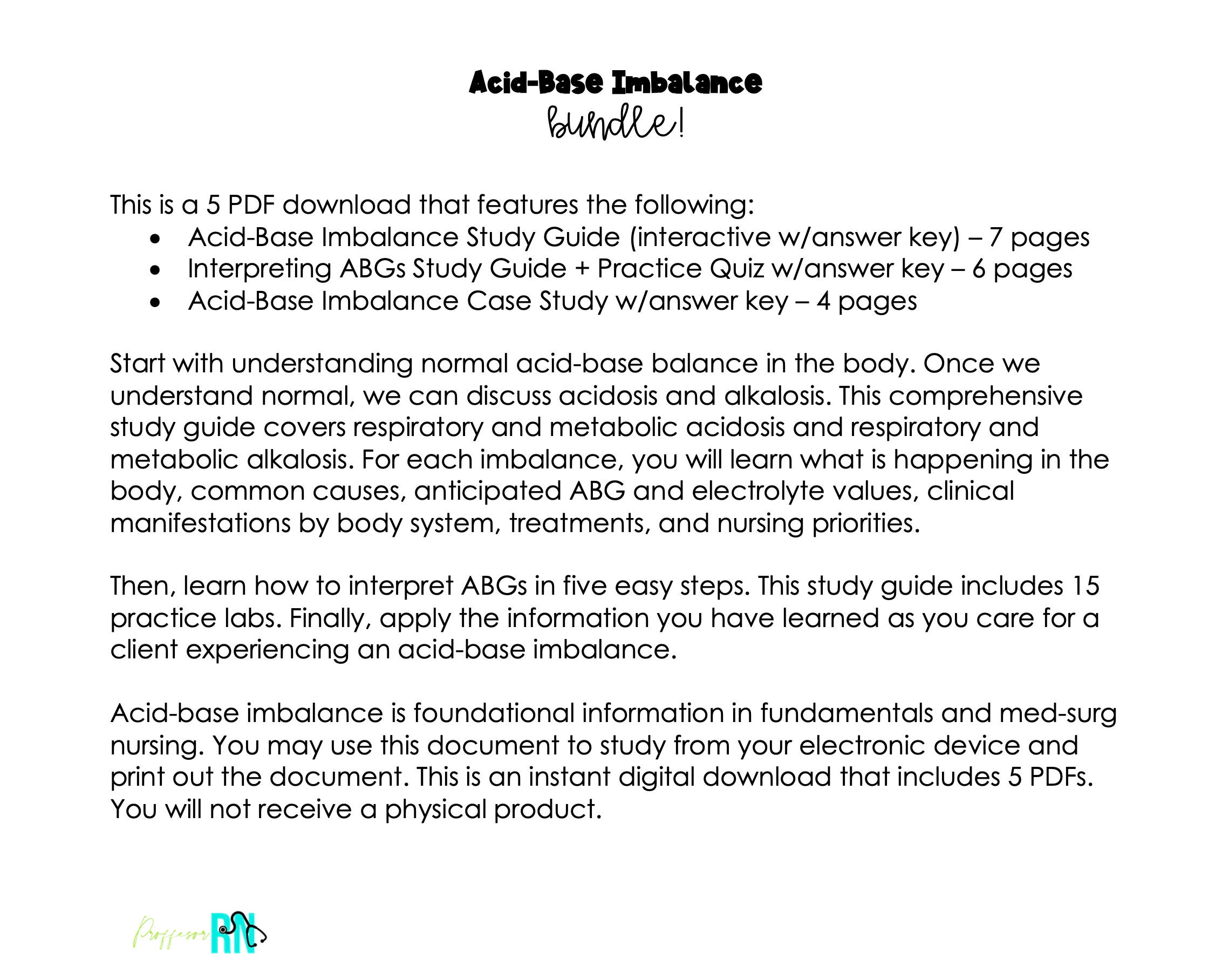 Understanding Acid-base Imbalance and Interpreting Abgs BUNDLE ...