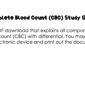 Complete Blood Cell (CBC) Count With Differential Explanation Study ...