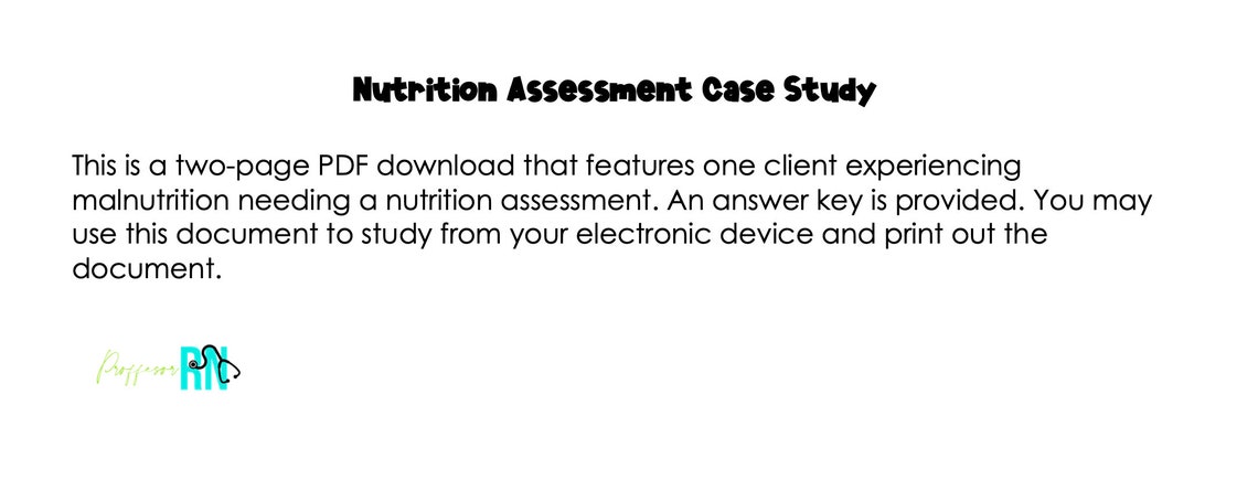 Nutrition Assessment for Nurses Study Guide W/answer Key *nursing ...