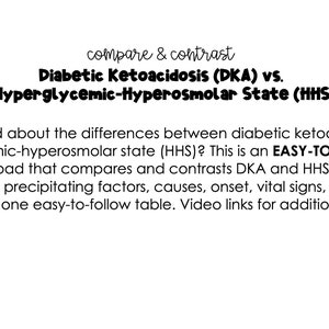 Diabetes Mellitus - Diabetic Ketoacidosis (DKA) Vs. Hyperglycemic ...