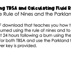 BURNS Determining TBSA *rule of Nines* and Calculating Fluid ...