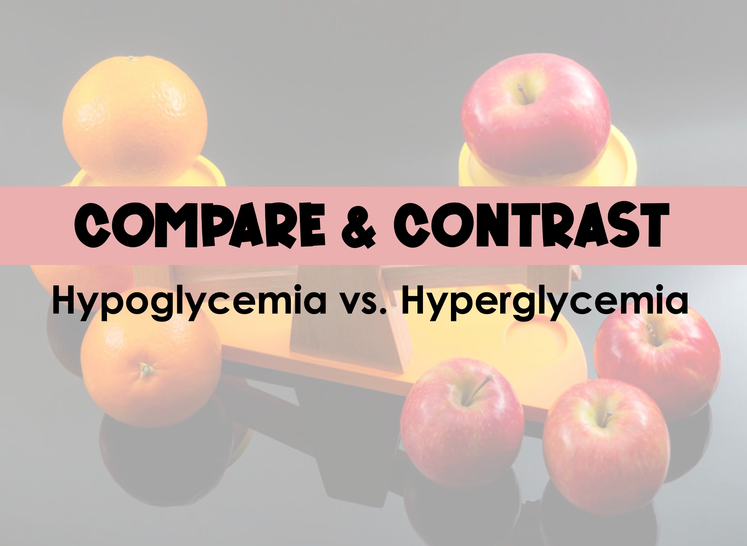 Hypoglycemia Vs. Hyperglycemia - Compare & Contrast Study Guide ...