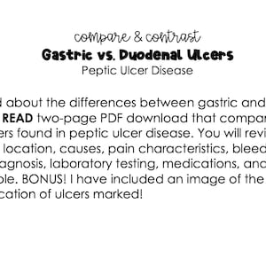 Peptic Ulcer Disease - Gastric Vs. Duodenal Ulcers - Compare & Contrast ...