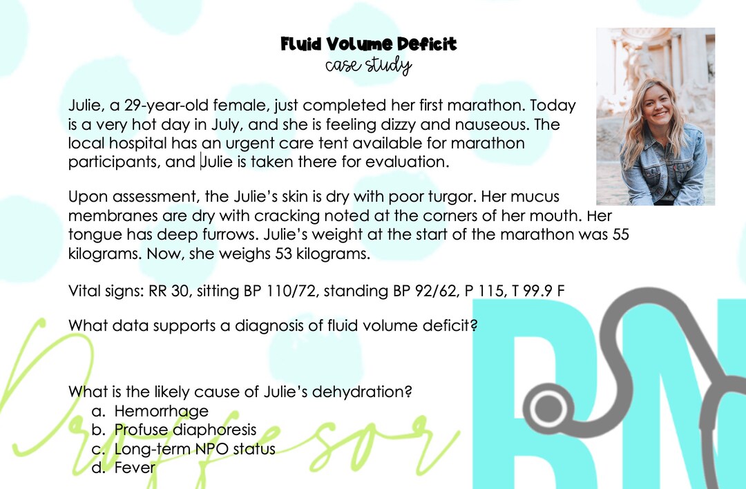 Fluid Volume Deficit Case Study W/answer Key *nursing Students* - Etsy