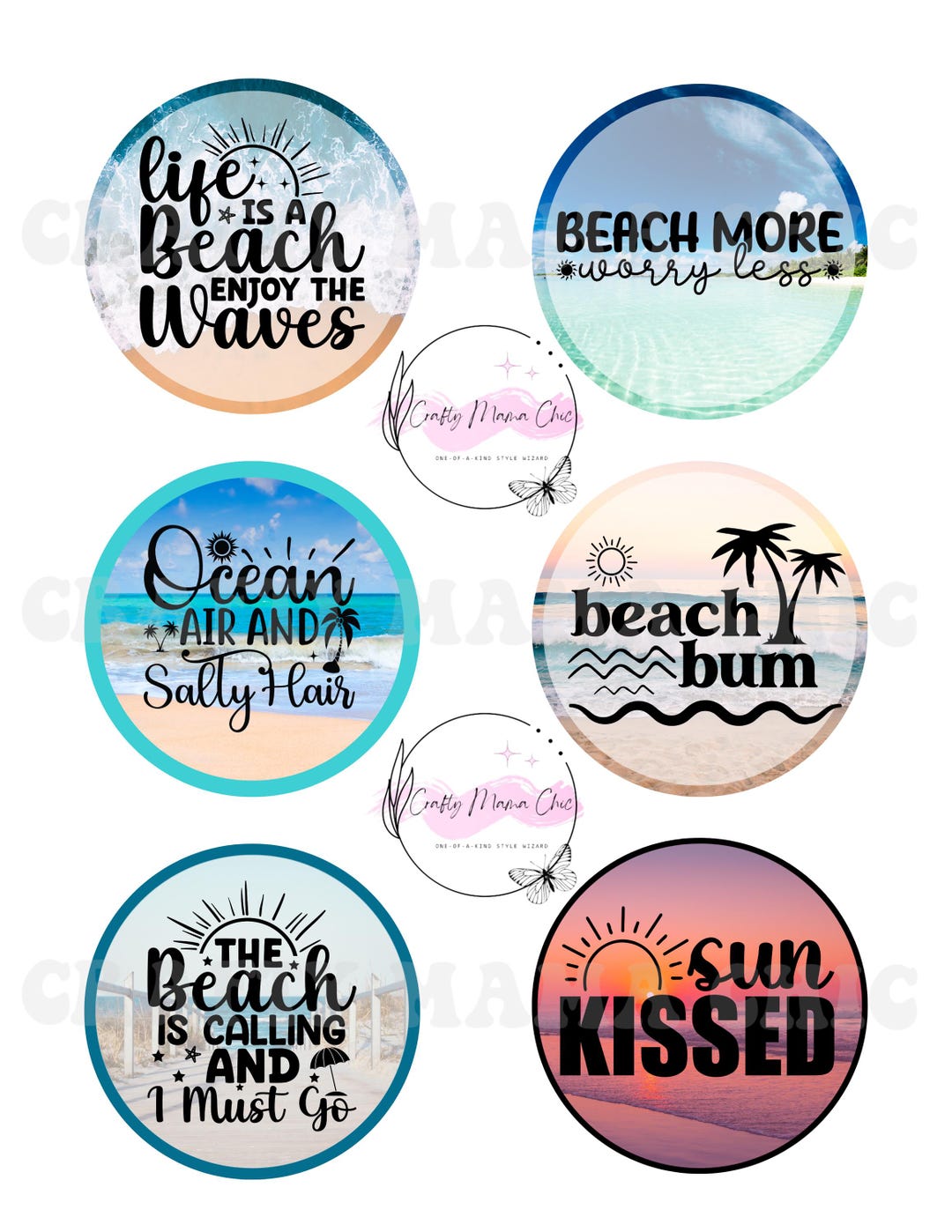 Digital Cardstock Download | Freshie Supplies | Beach | Freshie Rounds ...