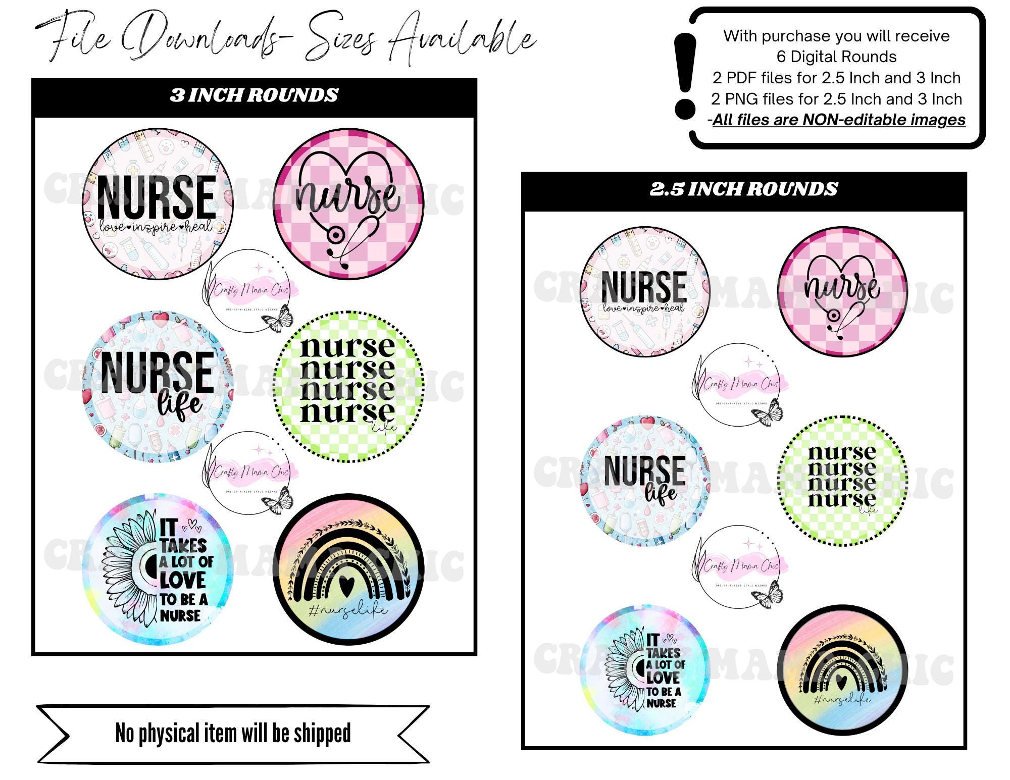 Digital Cardstock Download | Freshie Supplies | Nurse | Freshie Rounds ...